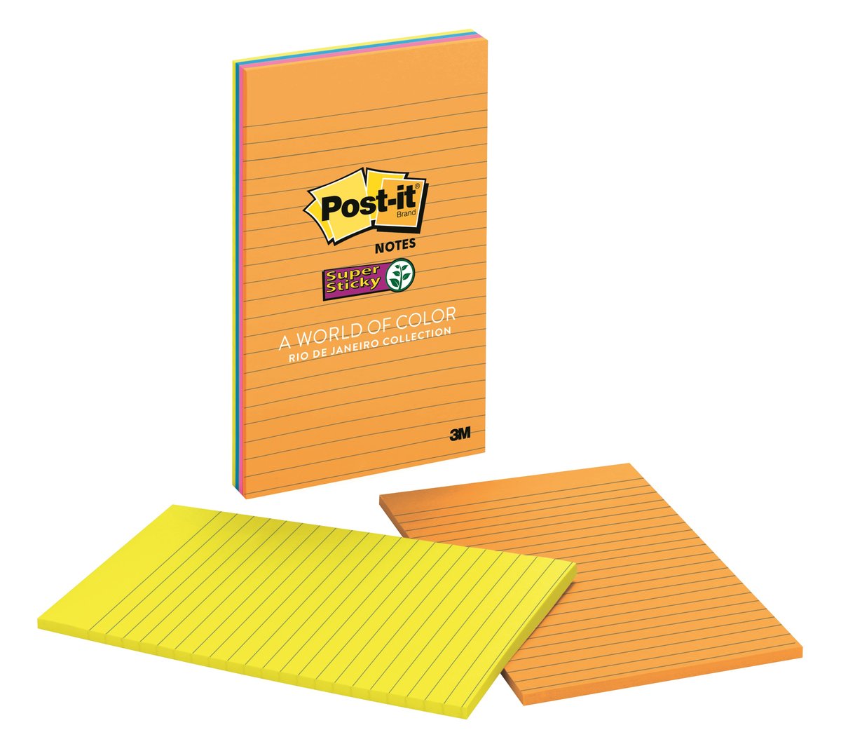 Post-it | 5845-SSUC Super Sticky Notes 5x8 Rio de Janeiro, lined, 4 ...