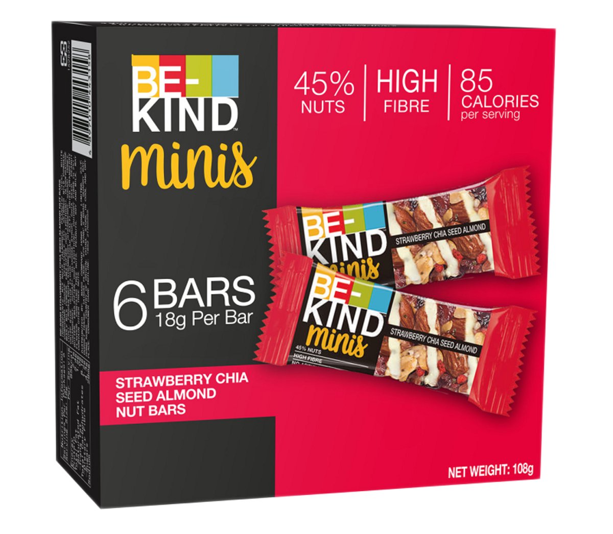 BE-KIND | [Full box] minis Strawberry Chia Seed & Almond nut bars ...